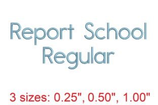 Report School RG Embroidery Font · Creative Fabrica