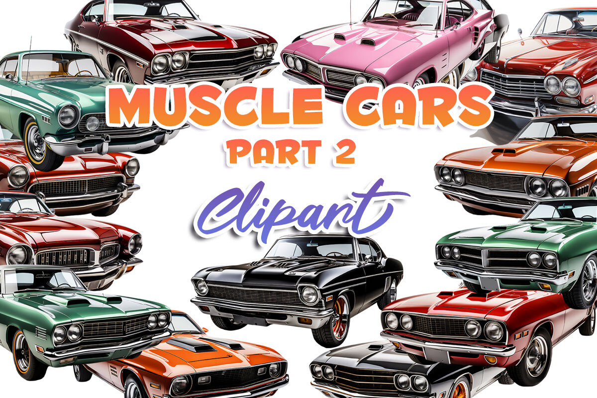 Muscle Cars Part 2 Graphic by CrittersHub · Creative Fabrica