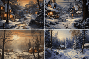 Winter Scene Digital Paper Pack Graphic by Paper & Pattern Studio ...