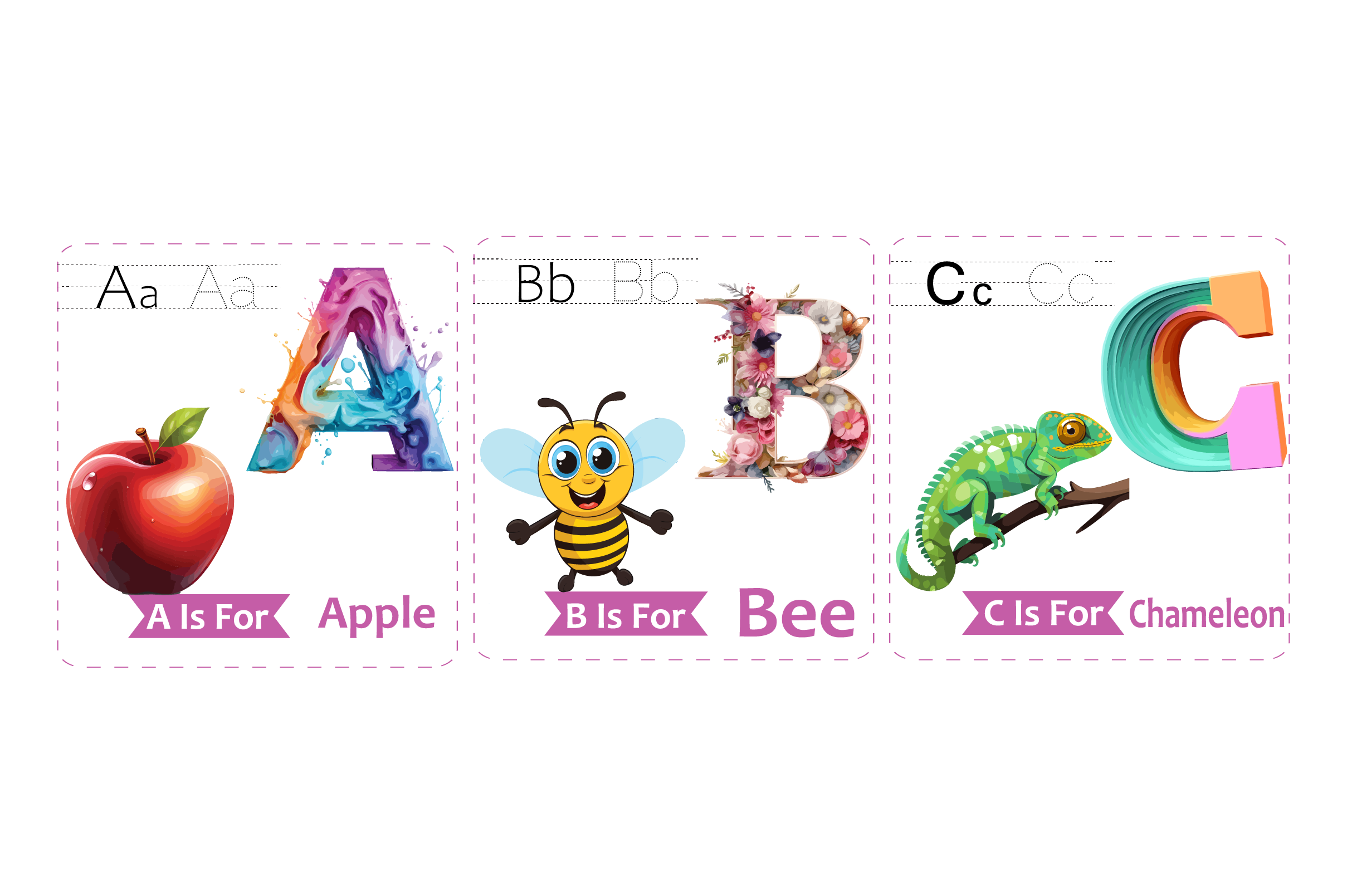 A,B,C Letter with Funny Flashcards Graphic by SVG BUNDLE HOUSE ...
