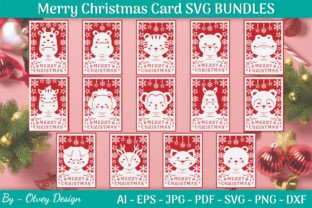 Merry Christmas Animal Card Template SVG Graphic by Otvey Design ...