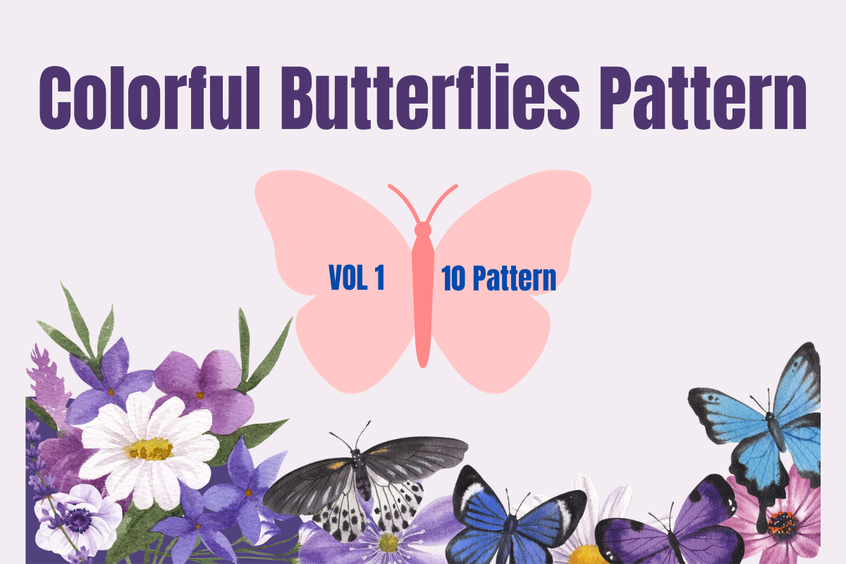 Colorful Butterflies Pattern- VOL 1 Graphic by TopStorePro · Creative ...