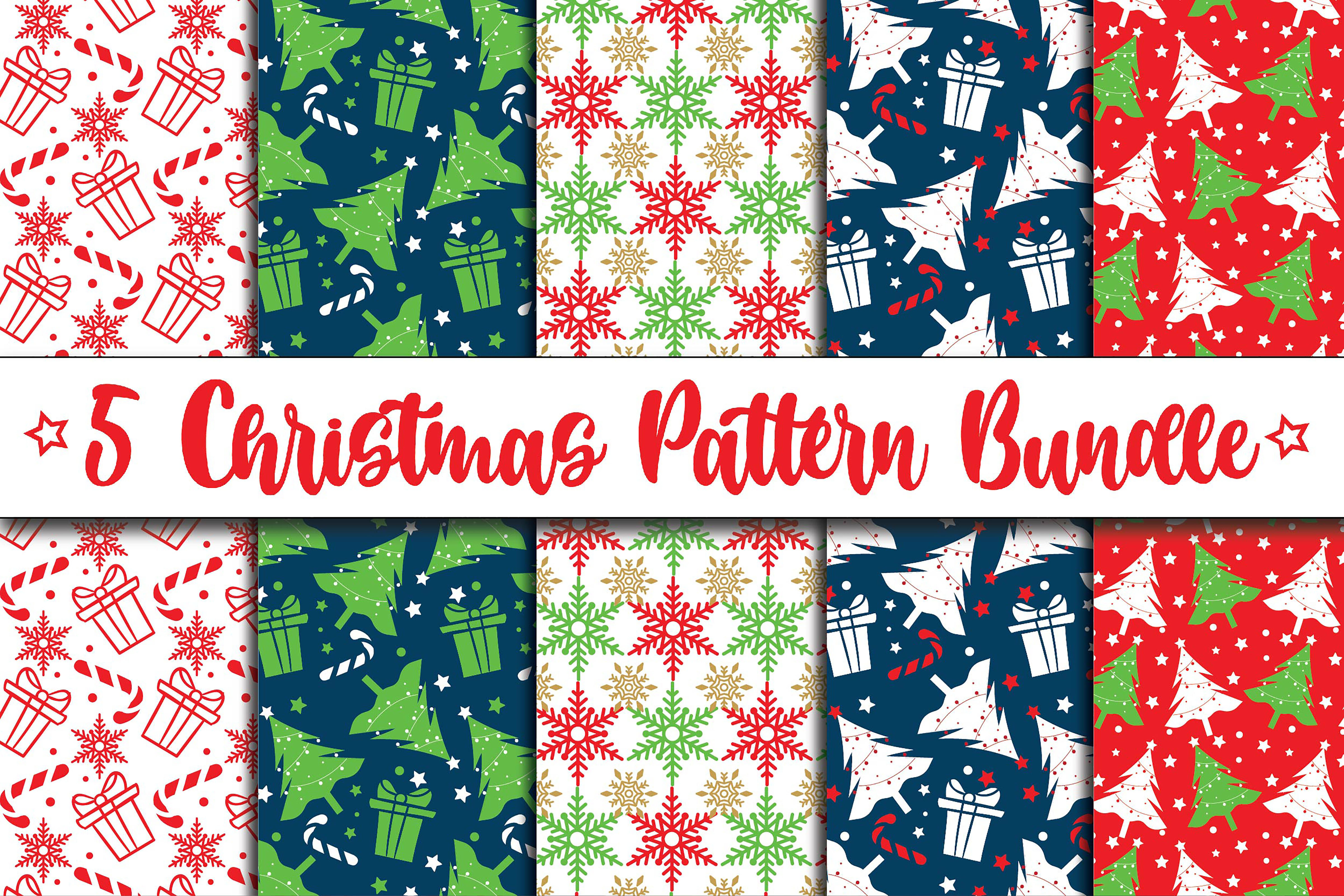 Merry Christmas Digital Patterns Bundle Graphic by AsiaArtGallery ...