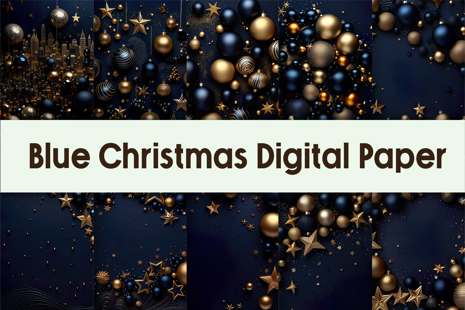 Blue Christmas Digital Paper Background Graphic by Pamilah · Creative ...