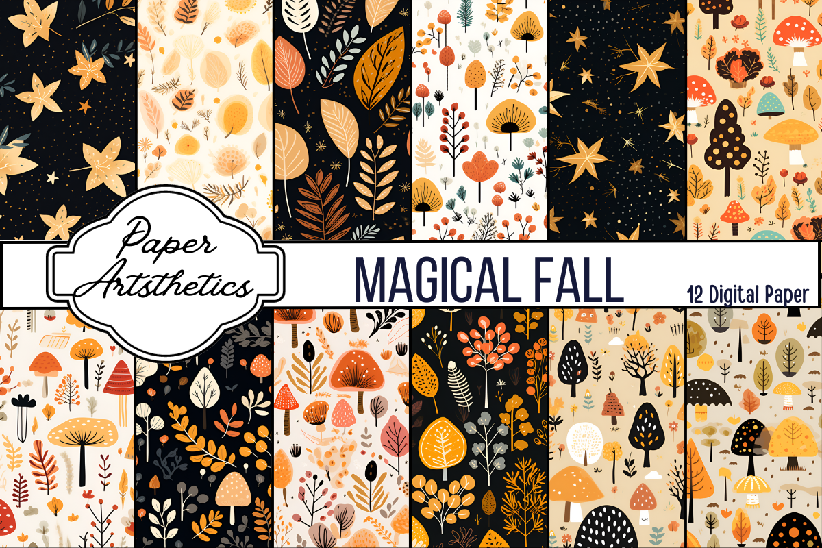 Fall Digital Paper Autumn Digital Paper Graphic by Paper Artsthetics ...