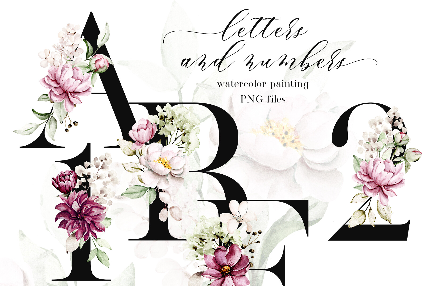 Alphabet with Watercolor Flowers Letters Graphic by Larisa Maslova ...