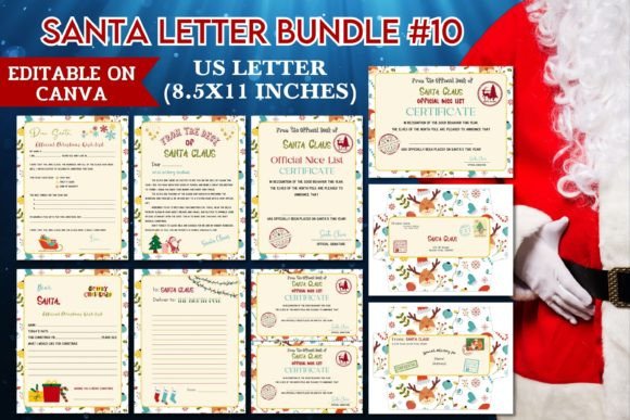 Santa Letter Bundle #10 Graphic by Adalin Digital · Creative Fabrica