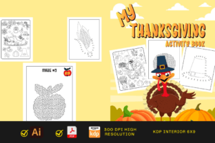 Thanksgiving Coloring Dot to Dot Mazes Graphic by kdp1001 · Creative ...