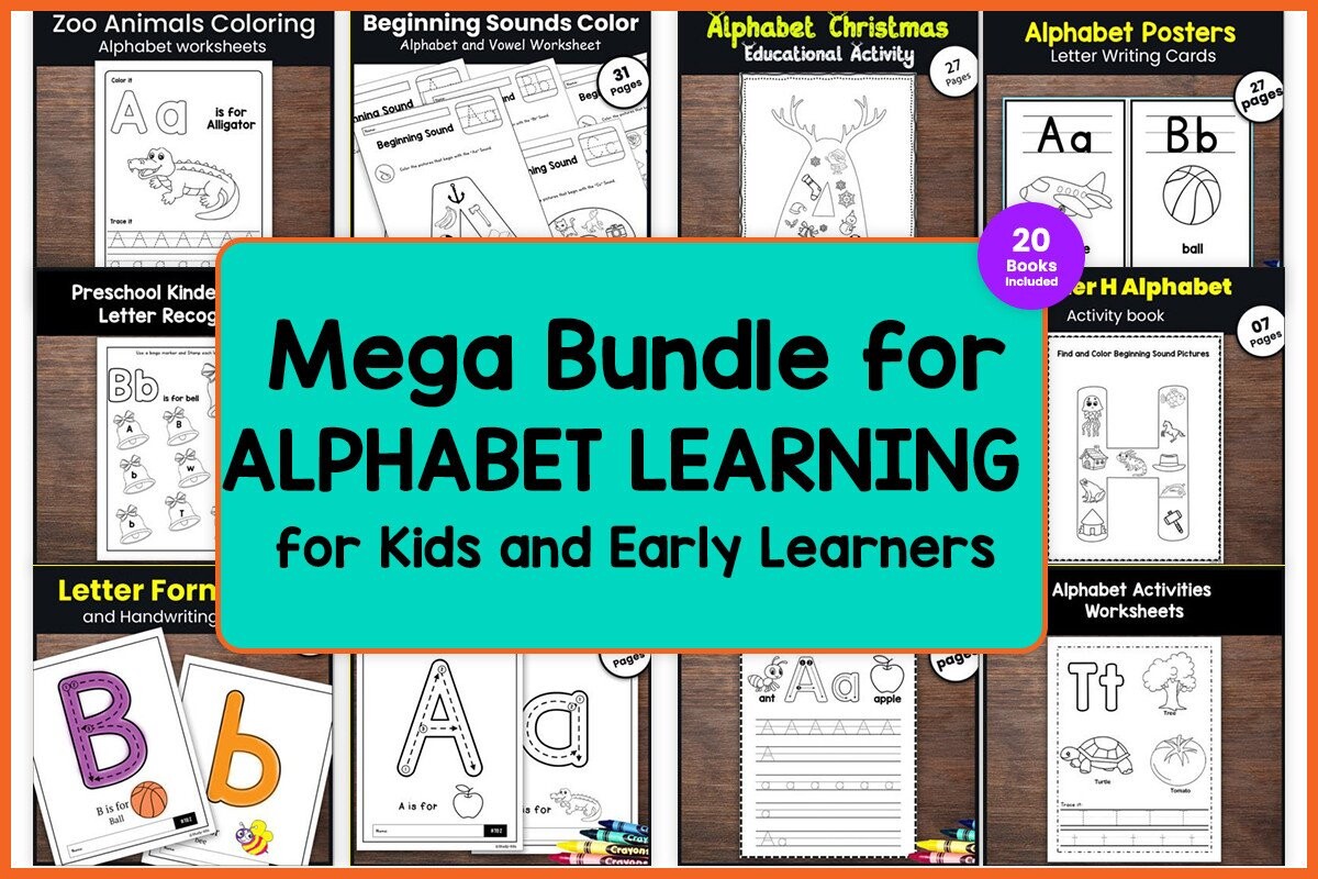 Alphabet Learning for Kids Mega Bundle Bundle · Creative Fabrica