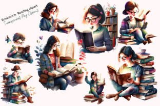 Bookworm Reading Clipart Graphic by Colourful · Creative Fabrica