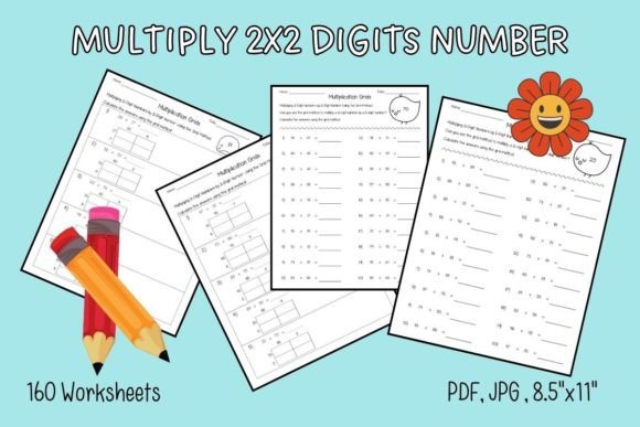 Math Multiplication Timed Test 2x2 Digit Graphic by HappyDesign ...