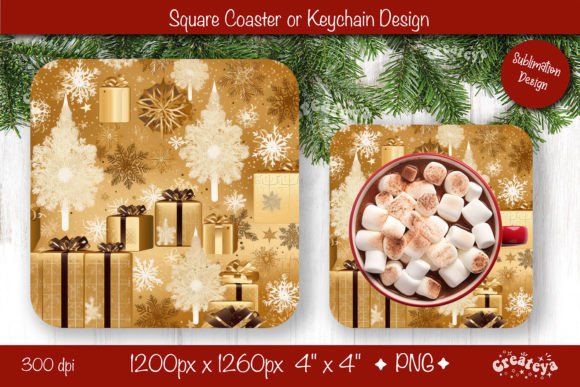 Summer Square Coaster Sublimation PNG Graphic by Createya Design ...