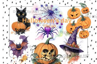 Digital Clip Art Halloween Water Color Graphic by Poonsup ...