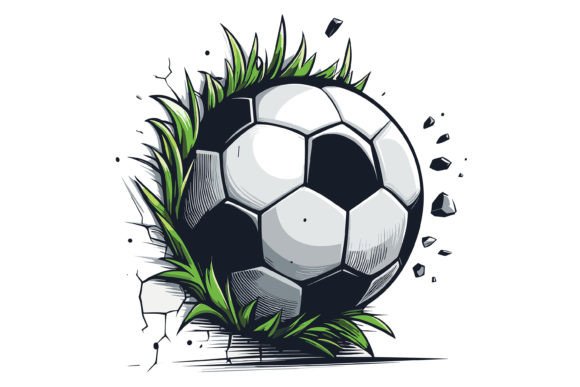 Soccer Ball Cracking Wall Design Graphic by Art On Demand · Creative ...