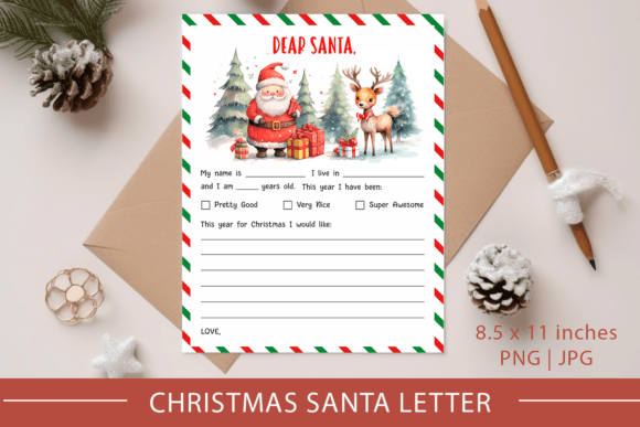 Christmas Letter to Santa Template Graphic by KMarinaDesign · Creative ...