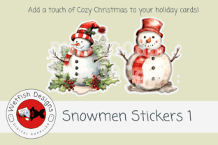 Snowmen Printable Stickers Graphic by Wetfish Designs · Creative Fabrica