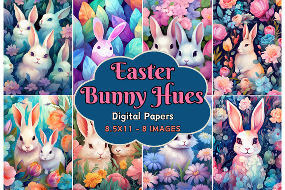 Easter Bunny Hues Digital Papers Graphic by Craft Studios · Creative ...
