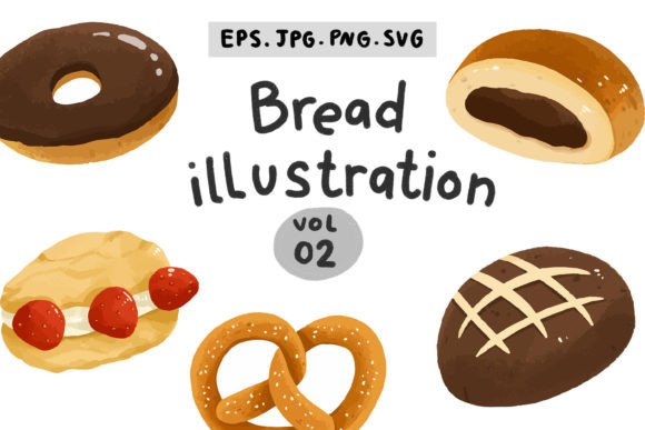 Bread Bakery Element Illustration Vol 02 Graphic by Rizka Nurfazrina ...
