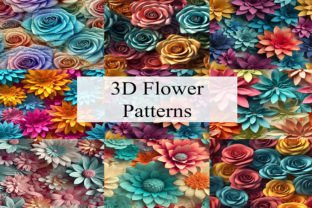 3D Flower Digital Papers Graphic by BonaDesigns · Creative Fabrica
