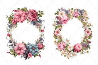 Pastel Floral Frames Sublimation Clipart Graphic by Florid Printables ...
