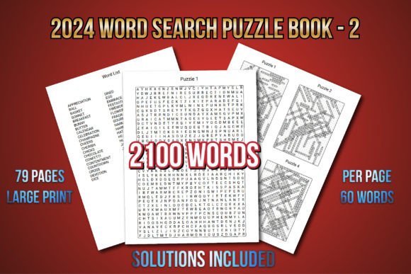 2024 Word Search Puzzle Book 2 Graphic by Musera Design · Creative Fabrica