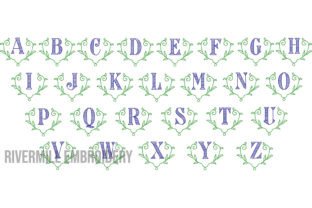 3″ Aston Monogram Embroidery Font · Creative Fabrica