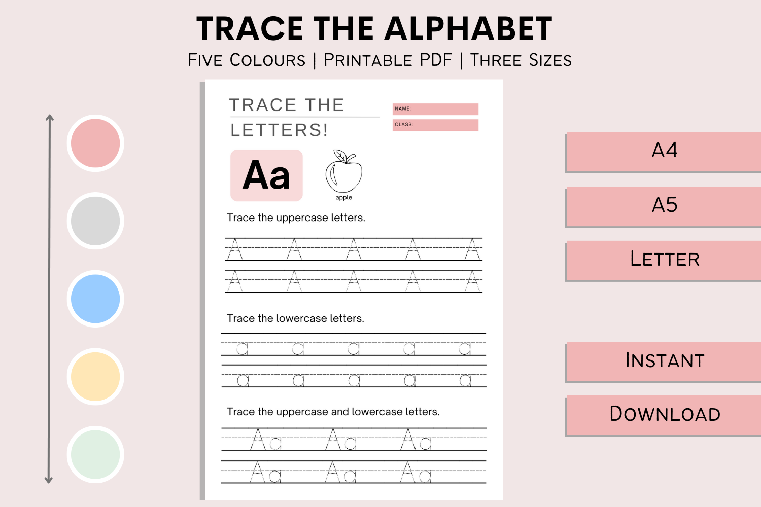 Trace the Alphabet Workbook Printable Graphic by PixelPearPrints ...