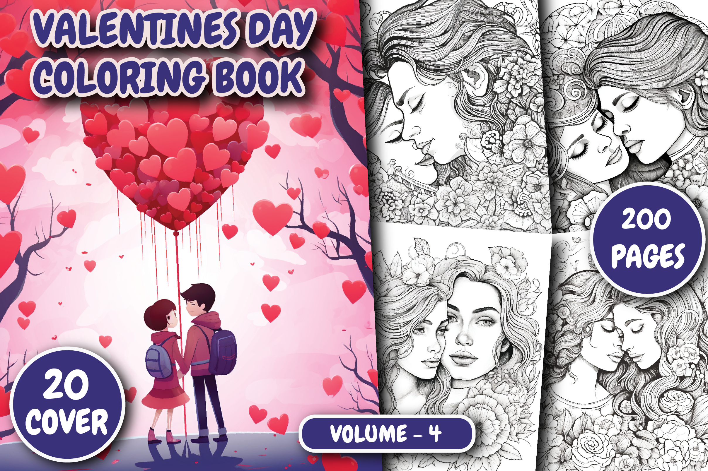 200 Valentine's Day Coloring Pages Graphic by Printable Crafts ...