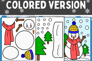 Build a Snowman Worksheets | Cut & Paste Graphic by Creative Zone ...