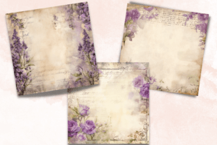 Purple Shabby Chic Floral Digital Paper Graphic by ...