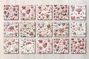 Vintage Valentine Digital Paper Graphic by craftsmaker · Creative Fabrica