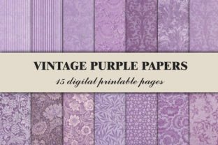 Purple Scrapbook Paper Vintage Graphic by Wildflower Publishing ...