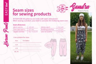 Harem Pants Sewing Pattern Sandra Graphic by TakeAndSew · Creative Fabrica