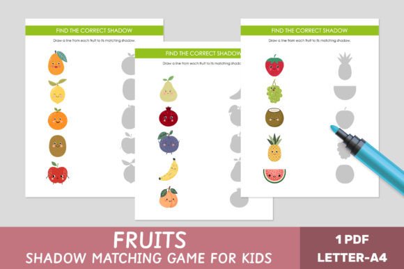 Matching Activity for Kids - Fruits Graphic by Let´s go to learn ...