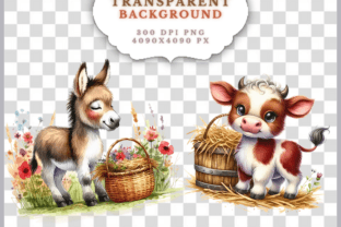 Cute Baby Farm Animals Clipart Farm PNG Graphic by Artistic Revolution ...