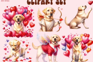 Yellow Lab Valentine's Clipart Graphic by Ginger's Artspace · Creative ...