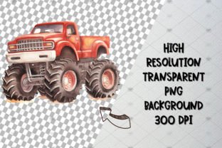 Watercolor Monster Truck Clipart Set Graphic by beyouenked · Creative ...