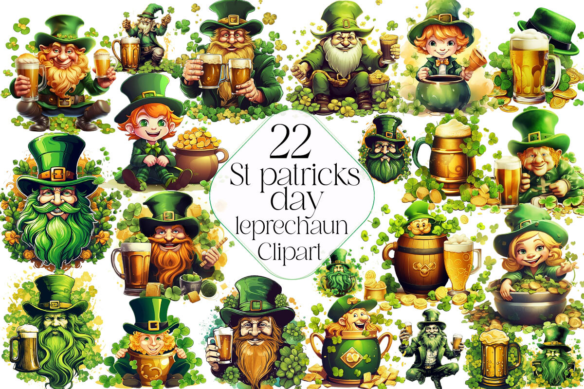 St Patrick's Day Leprechaun Clipart Graphic by SmMedia · Creative Fabrica