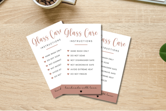 Printable Glass Care Instructions Card Graphic by Haffa Studio ...