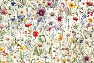 Wild Flower Seamless Patterns Graphic by Digital Paper Packs · Creative ...
