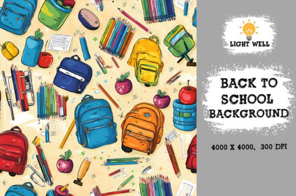 Back to School Background Digital Papers Graphic by LightWell ...