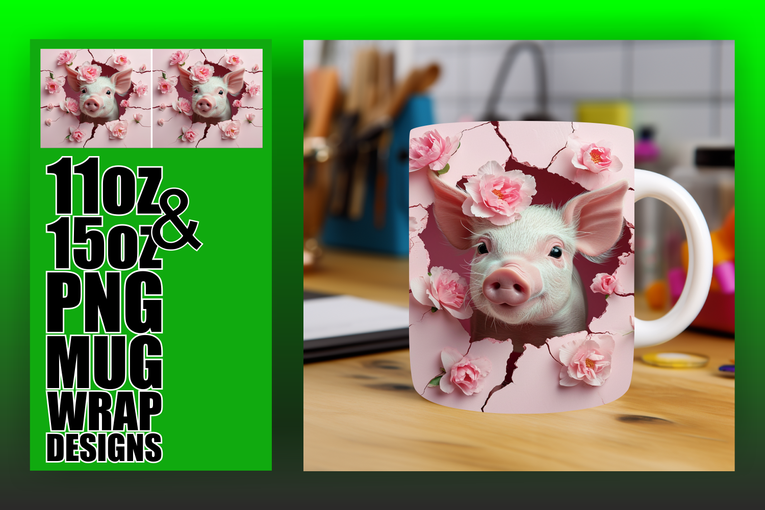 Dynamic 3D Wall Mugs Graphic by digitaldarius · Creative Fabrica