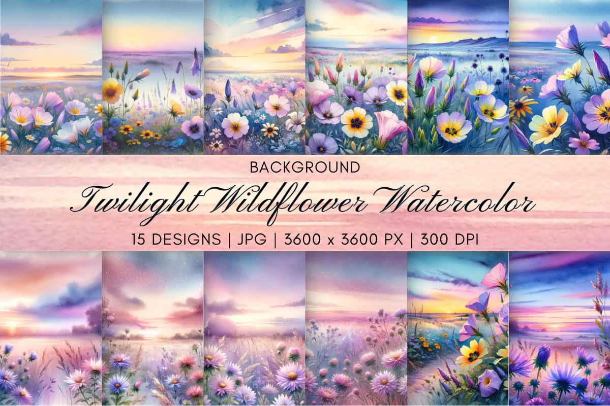 Twilight Wildflower Watercolor BG Graphic by Artistic Wisdom · Creative ...