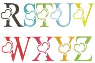 Beautiful V Letter Heart Alphabet · Creative Fabrica