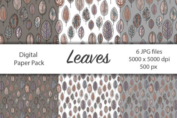 Seamless Patterns Leaves Digital Paper Graphic by Rina-Malina ...