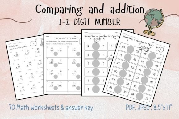 Comparing and Addition 1-2 Digit Numbers Graphic by HappyDesign ...