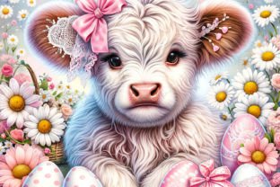 Easter Highland Cow Garden Flag PNG Graphic by Christine Fleury ...