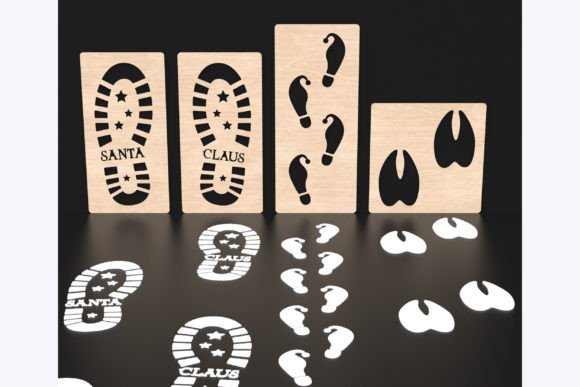 Laser Cut Santa Footprint Stencil Svg · Creative Fabrica