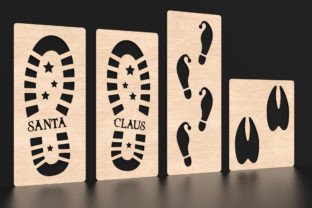 Laser Cut Santa Footprint Stencil Svg · Creative Fabrica