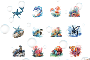 Sea Animals Clipart - Sea Animals Png Graphic by Artistic Revolution ...